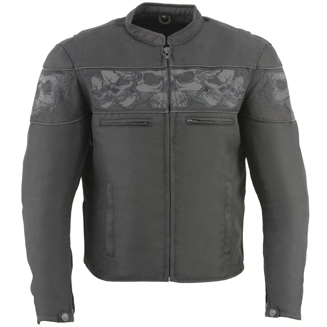 Open Road Men's Reflective Skull Cordura Motorcycle Jacket – PrimeWebm