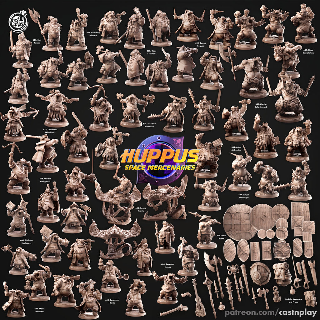 Revenant Monks - Cast n Play Huppus Space Mercenaries | DnD Miniature ...